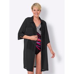Damen Tunikakleid "Strandbluse", schwarz, Gr. 44, unifarben, 100% Polyester, Kleider