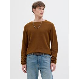 Jack & Jones JACK & JONES Herren Rundhalspullover "JJEHILL KNIT CREW NECK NOOS"monks robe, Gr. XL, unifarben, Strick, Obermaterial: 100% Baumwolle, Pullover, mit