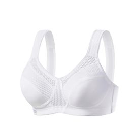 H.I.S. H.I.S Damen Sport-BH, Gr. 100, wei&szlig;, Microtouch, Obermaterial: 90% Polyester (COOLMAX), 10% Elasthan, BHs, ohne B&uuml;gel aus schnell trocknendem
