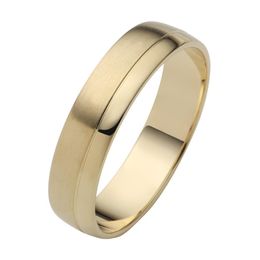 Firetti Damen Trauring "Schmuck Geschenk Gold 750 Hochzeit Ehering "LIEBE"", 68, ohne Brillanten, Gelbgold 585, 5mm, gold, Gelbgold 585, Fingerringe,