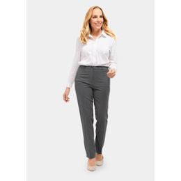GOLDNER Damen 2-in-1-Hose "B&uuml;gelfaltenhose mit Melange-Effekt", grau, Gr. 44, Obermaterial: 63% Polyester PES. 32% Viskose CV. 5% Elasthan EL.,