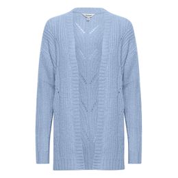 oxmo Damen Strickjacke "Strickjacke OXClea", blau, Gr. M, Obermaterial: 70% Polyacryl PAN. 20% Polyamid PA. 10% Wolle WO., Strickjacken