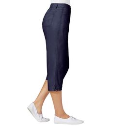 Casual Looks Damen Caprihose, blau, Gr. 20, unifarben, 98% Baumwolle, 2% Elasthan, Hosen