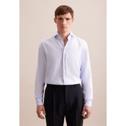 Seidensticker Herren Businesshemd "Schwarze Rose", blau, Gr. 43, Strukturmuster, gemustert, 100% Baumwolle, Hemden, Regular 1/1 Extra lang Kentkragen