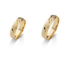 Firetti Damen Trauring "Schmuck Geschenk Gold 375 Hochzeit Ehering Partnerring "LIEBE"", 56, ohne Brillant, Gelbgold 375, 5mm, gold, Gelbgold 375,