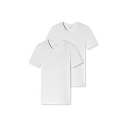 Schiesser Herren T-Shirt "T-Shirt 2PACK T-shirt 2er Pack", wei&szlig;, Gr. M, Obermaterial: 95% Baumwolle CO. 5% Elasthan EL., Shirts