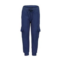 Blue Seven Jungen Sweathose, blau, Gr. 104, unifarben, Sweatware, Obermaterial: 100% Baumwolle, Hosen, mit aufgesetzten Cargotaschen am Bein