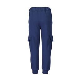 Blue Seven Jungen Sweathose, blau, Gr. 110, unifarben, Sweatware, Obermaterial: 100% Baumwolle, Hosen, mit aufgesetzten Cargotaschen am Bein