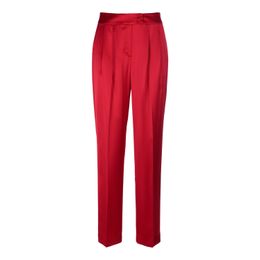 Madeleine Mode MADELEINE Damen B&uuml;gelfaltenhose "Hose Weite Satinhose mit Bund- und B&uuml;gelfalten", rot, Gr. 36, Obermaterial: 97% Polyester PES. 3% Elasthan EL., Hosen