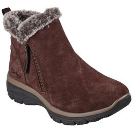 Skechers Damen Winterboots "EASY GOING - HIGH ZIP", Gr. 36, braun, Textil, Veloursleder, Schuhe, Winterschuh mit Fellimitatkragen