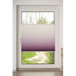 Plissee K-home, B:60cm H:130cm, rot, Obermaterial: 100% Polyester, Badezimmer, Plissees, "Farbverlauf Sunrise"