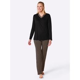 w&auml;schepur W&Auml;SCHEPUR Damen Schlafanzug, Gr. 36, gelb, 50% Baumwolle, 50% Viskose, Homewear-Sets