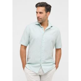 Eterna Herren Kurzarmhemd "MODERN FIT"türkis, Gr. 41, Twill, 59% cotton, 41% Leinen, Hemden, EASY IRON (bügelleicht)