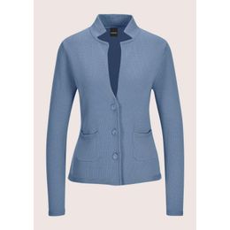 Madeleine Mode MADELEINE Damen Strickjacke "Strickblazer Strickblazer", blau, Gr. 40, Obermaterial: 100% Baumwolle CO., Strickjacken