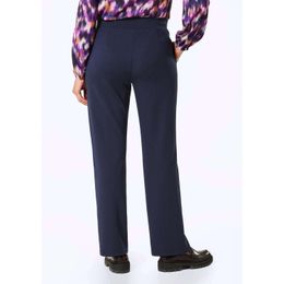 GOLDNER Damen Chinohose "Kurzgr&ouml;&szlig;e Weite Stoffhose VERA mit Biesen", blau, Gr. 23, Obermaterial: 50% Polyamid PA. 45% Viskose CV. 5% Elasthan EL.,