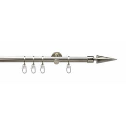 Gardinenstange Liedeco, L:120cm &Oslash;:16mm, silber, Metall, Gardinenstangen, "Mailand"