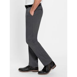 Herren Bundfaltenhose, grau, Gr. 25, unifarben, 98% Baumwolle, 2% Elasthan, Hosen