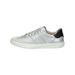 Legero Damen Sneaker "Legero Sneaker Leder", Gr. 38,5, silber, Leder, Schuhe