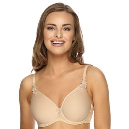 Viania Damen T-Shirt-BH "Spacer B&uuml;gel BH Betty", Gr. 75, beige, Stoff, Obermaterial: 51% Polyester PES. 37% Polyamid PA. 12% Elasthan EL., BHs