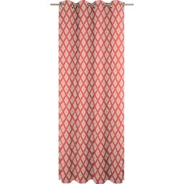 Vorhang Adam, B:145cm H:175cm, rot, Jacquard, Baumwolle (Bio-Baumwolle), Wohnzimmer, Gardinen, "Maroccan Shiraz Light", aus 100% Bio-Baumwolle