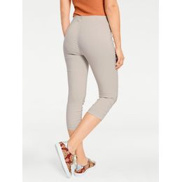 Heine Damen Caprihose, beige, Gr. 46, unifarben, 70% Viskose, 25% Polyamid, 5% Elasthan, Hosen