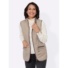 Casual Looks Damen Steppweste, beige, Gr. 40, unifarben, 100% Polyester, Paspelierung:100% Polyester, Wattierung:100% Polyester, Westen