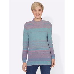 Casual Looks Damen Strickpullover "Pullover", blau, Gr. 44, gemustert, mehrfarbig, meliert, 100% Baumwolle, Pullover