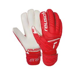 Reusch Kinder Torwarthandschuhe "Attrakt Grip Finger Support"rot, wei&szlig;, Gr. 6, mehrfarbig, 30% Polyester, 25% Elastodien, 9% Polypropylen, 5%