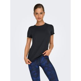 Only Play Damen Trainingsshirt "ONPBREE LIFE ON SS REG TEE NOOS", schwarz, Gr. L, unifarben, Single Jersey, Obermaterial: 88% Polyester, 12%