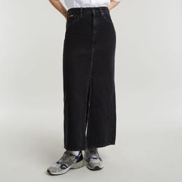 G-Star Raw G-STAR Damen Maxirock "Viktoria Long Skirt wmn", schwarz, Gr. 27, Web, Obermaterial: 100% Baumwolle, Röcke, im Jeans-Look