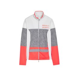 Madeleine Mode MADELEINE Damen Outdoorjacke "Jacke Trainingsjacke in Patchwork-Optik"neonrot, hellgrau, multicolor, Gr. 36, Obermaterial: 89% Polyester PES. 11%