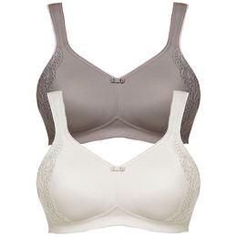 SuSa Damen Minimizer-BH "2er Pack Minimizer BH ohne Bügel London", Gr. 75champagner frosty lavender, Stoff, Obermaterial: 76% Polyamid PA. 24%