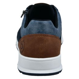 Bugatti Herren Sneaker, Gr. 46, blau, Lederimitat, Textil, Schuhe, Freizeitschuh, Halbschuh, Schn&uuml;rer mit Kontrastbesatz an der Ferse