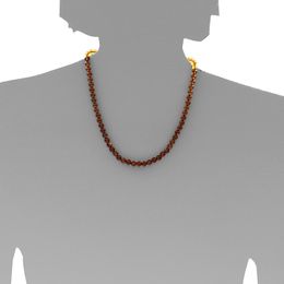OSTSEE-SCHMUCK Damen Gliederkette "OSTSEE-SCHMUCK Kette Kugel 6 mm Kette Kugel 6 mm", 42cm, Bernstein, L: 42, braun, Bernstein, Halsketten