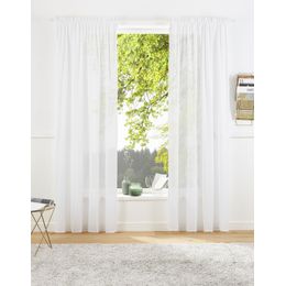 Vorhang, B:135cm H:145cm, wei&szlig;, LeGer Home by Lena Gercke, Baumwolle, Polyester, Wohnzimmer, Gardinen, "Lanea", Leinenoptik, 1 Schal, verschiedene