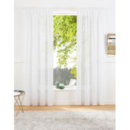 Vorhang, B:135cm H:225cm, wei&szlig;, LeGer Home by Lena Gercke, Baumwolle, Polyester, Wohnzimmer, Gardinen, "Lanea", Leinenoptik, 1 Schal, verschiedene