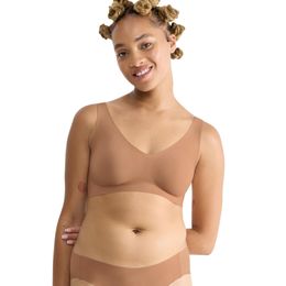 Sloggi Damen Bralette "ZERO Feel 2.0", Gr. XL, braun, Single Jersey, Obermaterial: 76% Polyamid, 24% Elasthan, matt, unifarben, BHs, nahtlos,