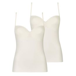 Nina von C. Damen BH-Hemd "2er Pack BH Hemdchen Secret", Gr. 85champagner champagner, Stoff, Obermaterial: 95% Polyamid PA. 5% Elasthan EL., BHs