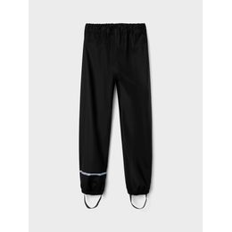 name it M&auml;dchen Regenhose "NKNDRY f&uuml;r M&auml;dchen mit reflektierenden Details", schwarz, Basic, Gr. 110, unifarben, Web, Obermaterial: 100% Polyester,