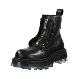 Buffalo Damen Schnürstiefelette "Buffalo Stiefelette Leder", Gr. 39, schwarz, Leder, Schuhe