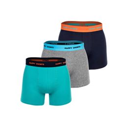 Happy Shorts Herren Boxershorts "Boxershort 3er Pack", Gr. XL, bunt, Obermaterial: 95% Baumwolle CO. 5% Elasthan EL., Unterhosen