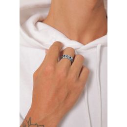 Kuzzoi Herren Silberring "Herren Chunky Chain Look Panzerglieder 925 Silber", 58mm, ohne Stein, Silber 925 (Sterlingsilber), 8mm, silber, Silber 925