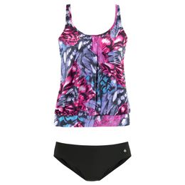 Lascana Damen Oversize-Tankini, bunt, Gr. 36, bedruckt, Polyamid, Bikini-Sets, im fantasievollen Trend-Design
