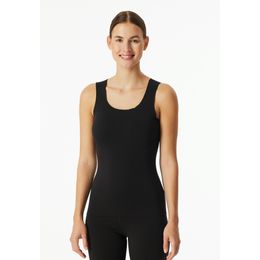 Schiesser Damen Unterhemd "Invisible Soft Warming", Gr. 46, schwarz, Obermaterial: 60% Polyacryl, 30% Modal, 10% Elasthan, Unterhemden, flache N&auml;hte,