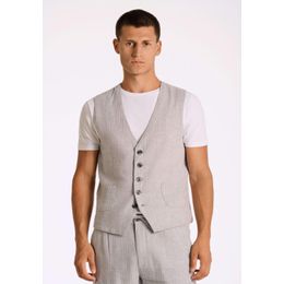 LINDBERGH Herren Anzugweste "LINDBERGH Weste", grau, Gr. L, Obermaterial: 55% Baumwolle, 45% Leinen; Futter: 100% Polyester, Westen