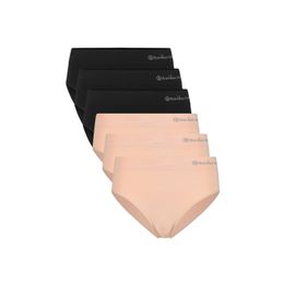 Bamboo basics Damen Slip "Slip BELLE 6er Pack", Gr. XL, braun, Obermaterial: 80% Viskose CV. 13% Polyamid PA. 7% Elasthan EL., Unterhosen