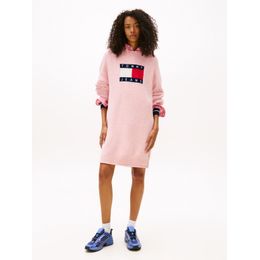 Tommy Jeans Damen Strickkleid "TJW FLAG SWEATER DRESS EXT", rosa, Gr. XXL, meliert, unifarben, Feinstrick, Obermaterial: 70% Polyacryl, 23% Polyamid,