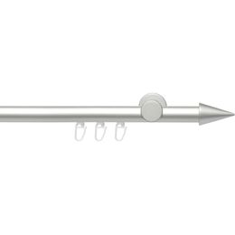 Gardinenstange Liedeco, L:120cm &Oslash;:2mm, grau, Aluminium, Gardinenstangen, "Innenlaufgarnitur 20 mm Power Spitze", Gardinenstange Komplett