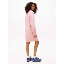 Tommy Jeans Damen Strickkleid "TJW FLAG SWEATER DRESS EXT"mystic pink htr, Gr. XL, meliert, unifarben, Feinstrick, Obermaterial: 70% Polyacryl, 23%