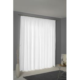 Vorhang, B:135cm H:145cm, wei&szlig;, Polyacryl, Polyester, Wohnzimmer, Gardinen, "Dallas"